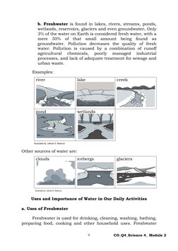 Science: Quarter 4 - Module 2: "Uses of Water From The Different ...