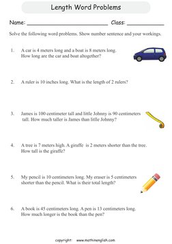 Grade 2 Length Word Problems | PDF