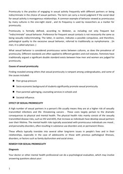 Understanding Sexual Promiscuity | PDF | Psychotherapy | Cognitive ...