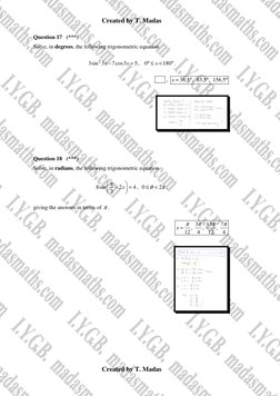 Madas Maths Trigonometry Exam Questions | PDF | Sine | Trigonometric ...