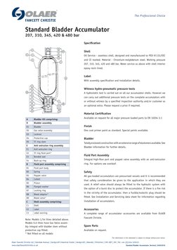 Standard Bladder Accumulator: Fawcett Christie | PDF | Valve ...