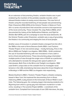 A Concise Introduction To Verbatim Theatre | PDF