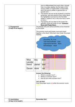 Grade 2 Lesson Plan: Nouns | PDF | Noun | Teachers
