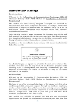 Quarter 1 - Module 1: To Computer Programming: (Special Science Class ...