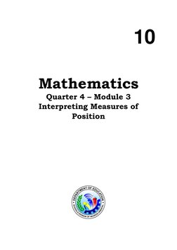 Mathematics: Quarter 4 - Module 3 Interpreting Measures of Position ...