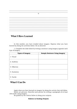 Understanding Imagery in Creative Writing | PDF | Senses | Mental Image