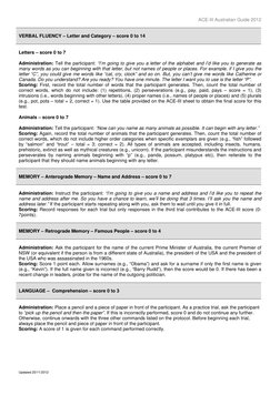 ACE-III Scoring Guide for Cognitive Assessment | PDF | Attention | Memory