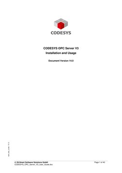 Codesys Opc Server V3 Installation and Usage: Document Version 14.0 ...