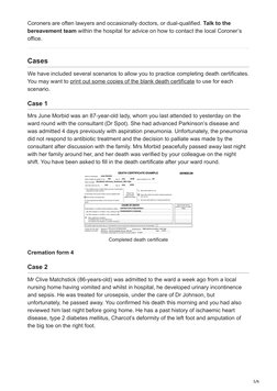 UK Death Certificate Completion Guide | PDF | Death | Coroner