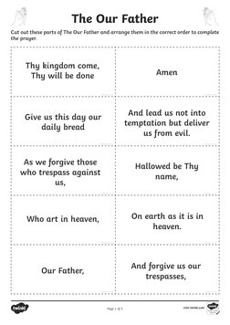 Our Father Prayer Activity Sheet | PDF