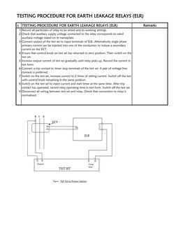 Earth Leakage Relay Testing Procedure | PDF | Relay | Switch