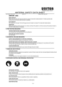 Unitor USC Natural Hand Cleaner MSDS | PDF | Firefighting | Personal ...