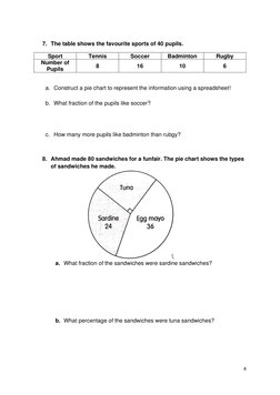 Grade 6 Pie Chart Worksheet | PDF