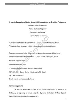 Dynamic Evaluation of Motor Speech Skill | PDF | Syllable | Validity ...