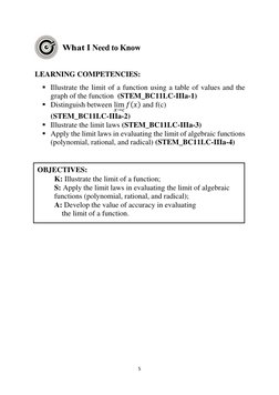 Basic Calculus: Quarter 3 - Module 1 The Limit of A Function and Limit ...