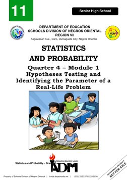 Statistics and Probability: Quarter 4 - Module 1 Hypotheses Testing and ...