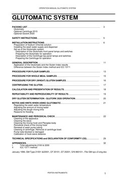 Glutomatic System Operation Manual | PDF | Flour | Gluten