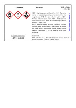 Etiquetas y Pictogramas de Thinner | PDF