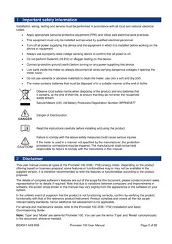 Prometer 100 User Manual (Cewe) BGX501-943-R07 | PDF | Power Supply ...