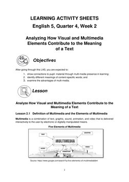 Multimedia Elements in Grade 5 English | PDF | Multimedia | Graphics