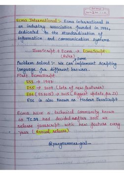 Handwritten JavaScript Notes For Beginners | PDF