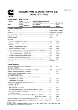 Cummins KTA19-G3A Engine Specs | PDF | Horsepower | Machines