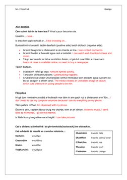 Irish Oral Exam Preparation Notes | PDF | Language Arts & Discipline