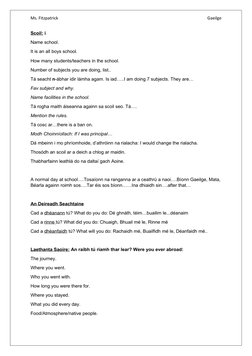 Irish Oral Exam Preparation Notes | PDF | Language Arts & Discipline