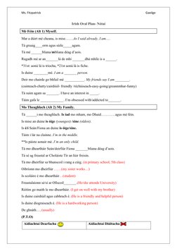 Irish Oral Exam Preparation Notes | PDF | Language Arts & Discipline
