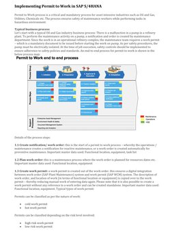 SAP S/4HANA Permit to Work Process | PDF | Oil Refinery | Computing
