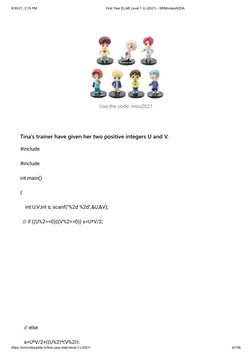SRM ELAB Level 1 Solutions 2021 | PDF | Computing | Computer Programming