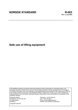 NORSOK R-003 Safe Use of Lifting Equipment | PDF | Elevator | Crane ...