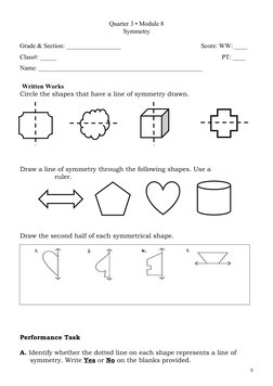 Grade 3 Symmetry Module 8 | PDF | Symmetry | Shape