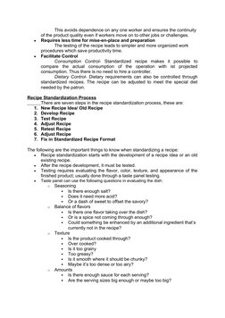 Recipe Development and Standardization Guide | PDF | Foods | Cooking