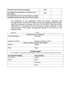 Declaration of Security for Ships | PDF