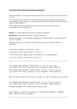 Python String Formatting Explained | PDF | Parameter (Computer ...