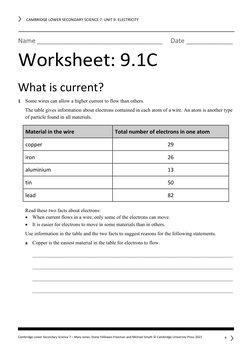 S7 U9 Worksheets | PDF | Electric Charge | Electron