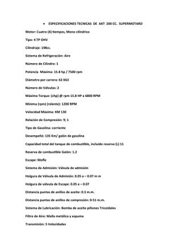 Especificaciones Técnicas AKT 200 CC | PDF | Tecnología de vehículos ...