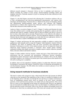 Research Methods For Business Students (Saunders) | PDF | Analysis ...