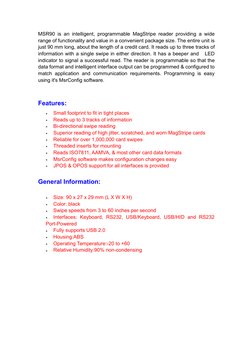 MSR90 Magnetic Stripe Reader Manual | PDF | Computer Architecture ...