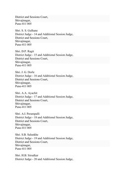 Pune District Court Judges List 2022 | PDF | Magistrate | Judge