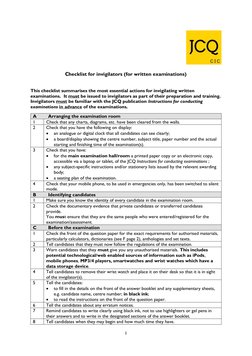 JCQ Invigilator Checklist 2024 | PDF | Computing