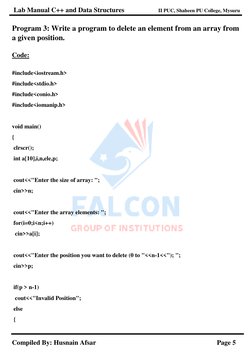C++ Lab Manual for II PUC Students | PDF | C++ | Pointer (Computer Programming)