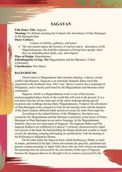 Sagayan: A War Dance of Nobility | PDF | Dances | Philippines