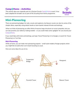Mini Pioneering Projects for Scouts | PDF | Scouting | Knot