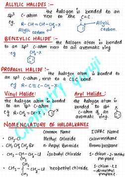 Class 12 Handwritten Notes on Haloalkanes | PDF | Alkene | Alkane