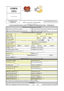 PNG Individual TIN Registration Form | PDF | Identity Document ...