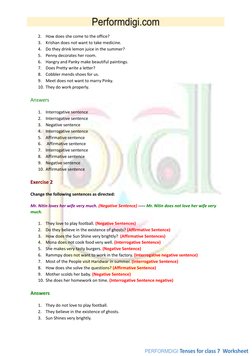 Class 7 Tenses Worksheet with Answers | PDF | Grammatical Tense ...