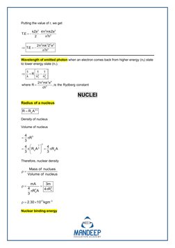 Class 12 Modern Physics Formula Sheet | PDF | Electron | Atomic Nucleus