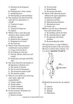 Standard 8 MANEB Past Papers 2016-2017 | PDF | Malawi | Africa
